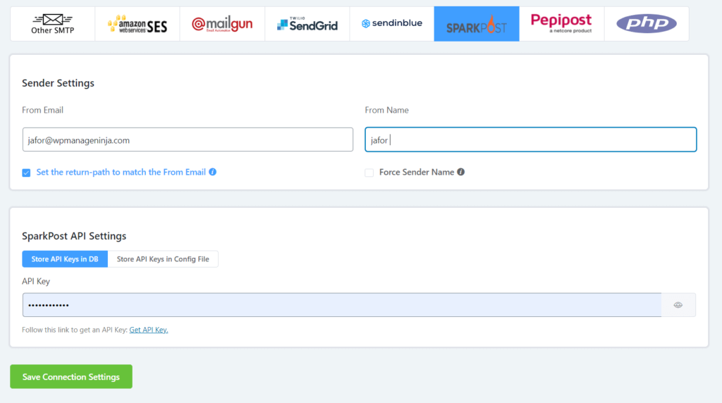 Configure SparkPost in FluentSMTP to Send Emails - FluentSMTP