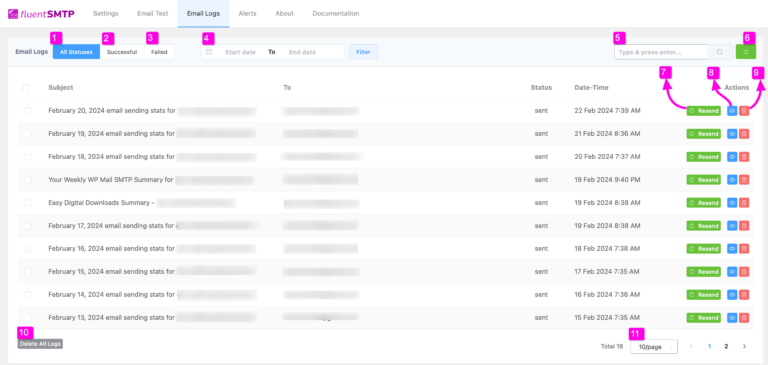 FluentSMTP Email Logs Feature - FluentSMTP